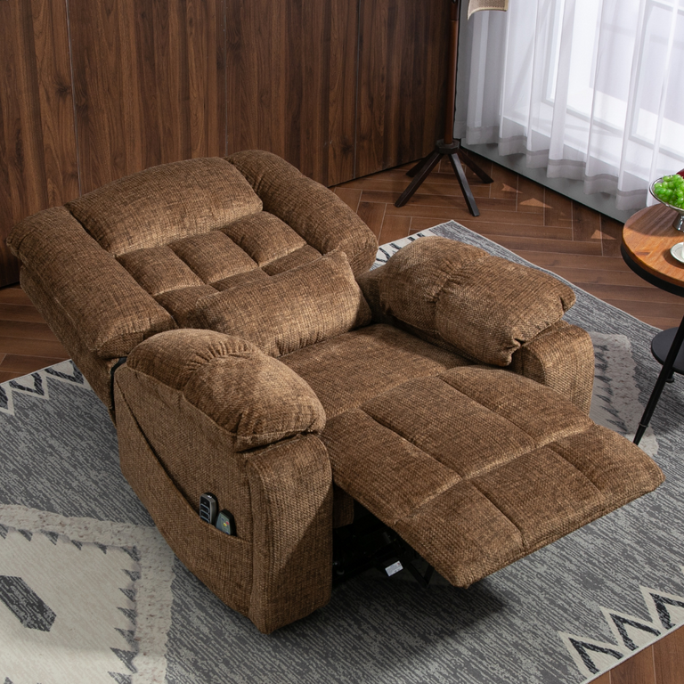 LuxQuad Lay Flat Lift Chair, 4 Motors Oversized Recliner, 27 Inch Wide ...