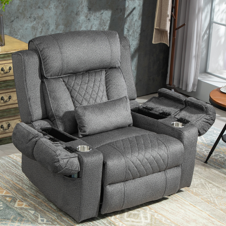 StashEase Lift Chair Lay Flat Recliner, 28 Inch Wide Seat Oversized (F ...