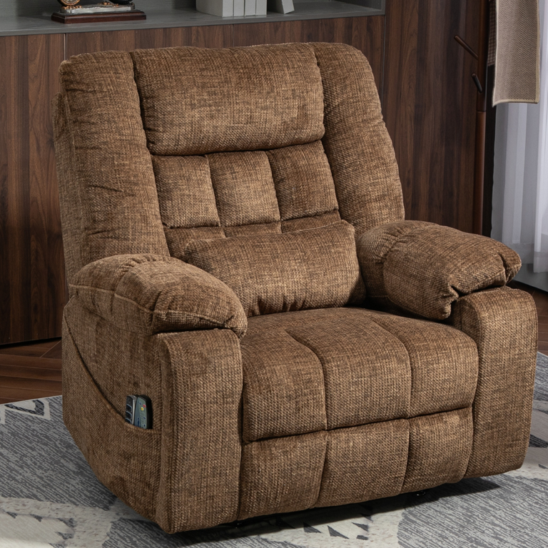 LuxQuad Lay Flat Lift Chair, 4 Motors Oversized Recliner, 27 Inch Wide ...