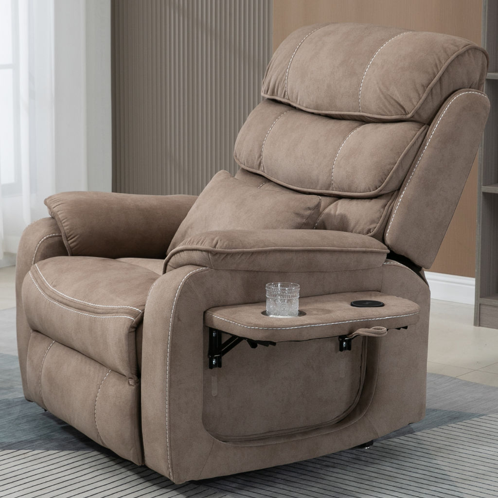 Knight Lay Flat Lift Chair, Extra Wide, Wireless Charging Side Table ...