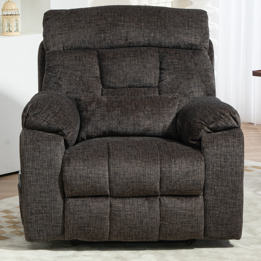 LuxQuad Lay Flat Lift Chair, 4 Motors Extra Large Lift Chair, Dark Gre ...