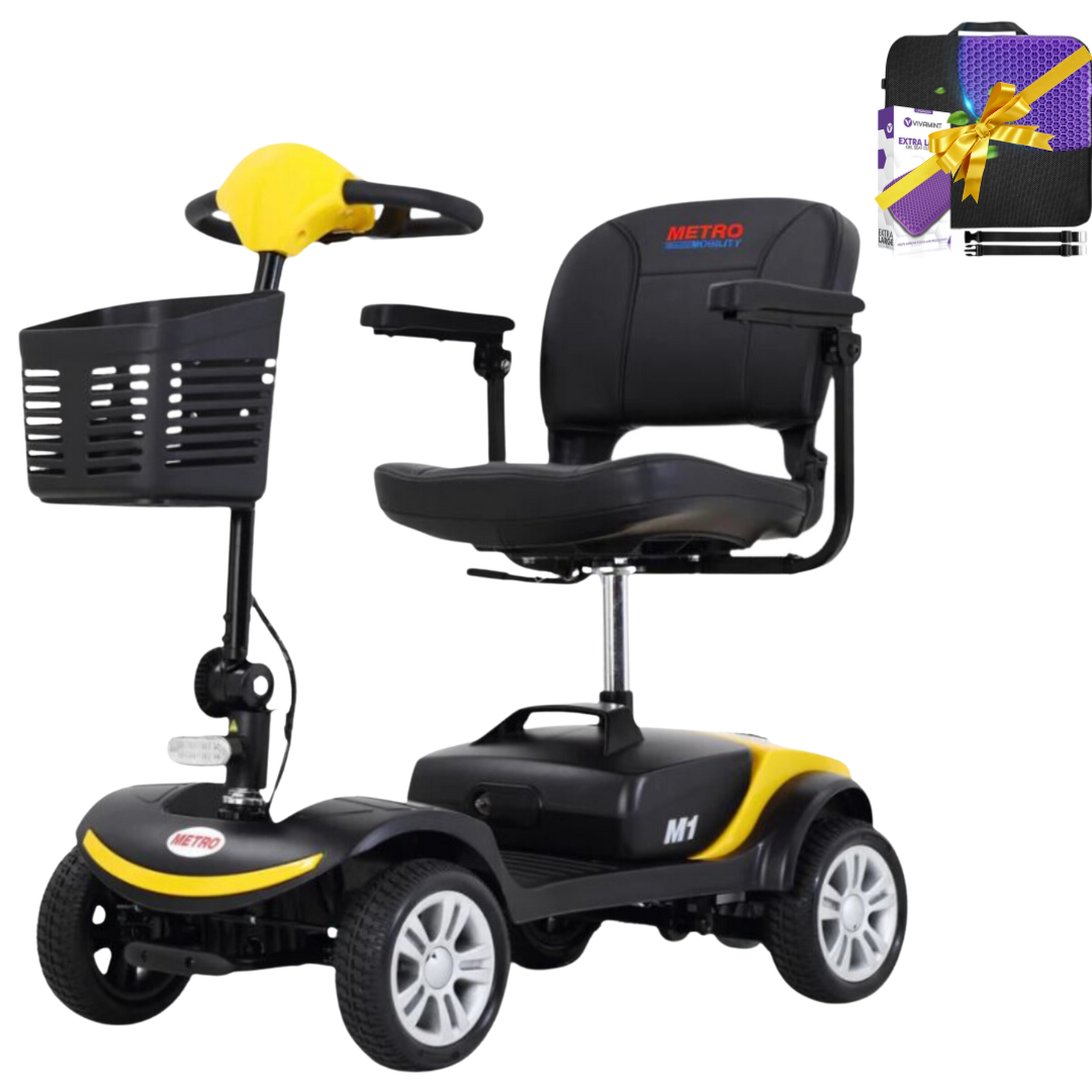 Metro Mobility 4-Wheel Mobility Scooter, Flat Free Tires, and Automati ...